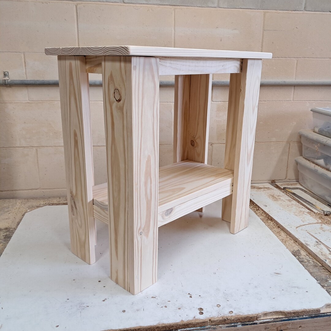 Wood Farmhouse End Table Kit | Easy to Assemble | Unfinished Accent ...