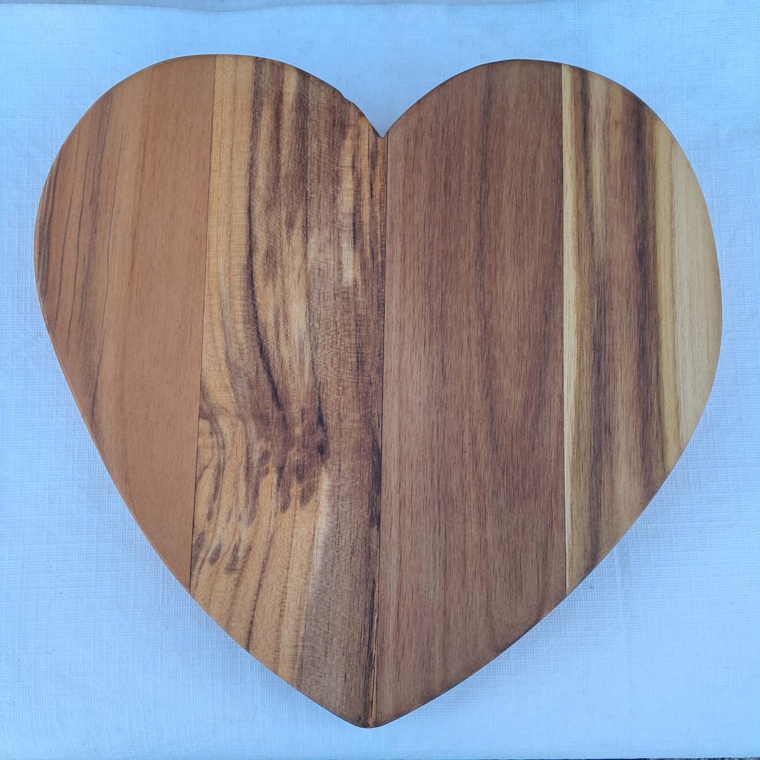 Valentine Cutting Board | 10 Inch Teak Wood | Heart Shaped Cutting ...