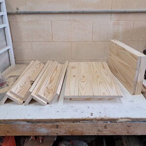 Wood Farmhouse End Table Kit | Easy to Assemble | Unfinished Accent ...