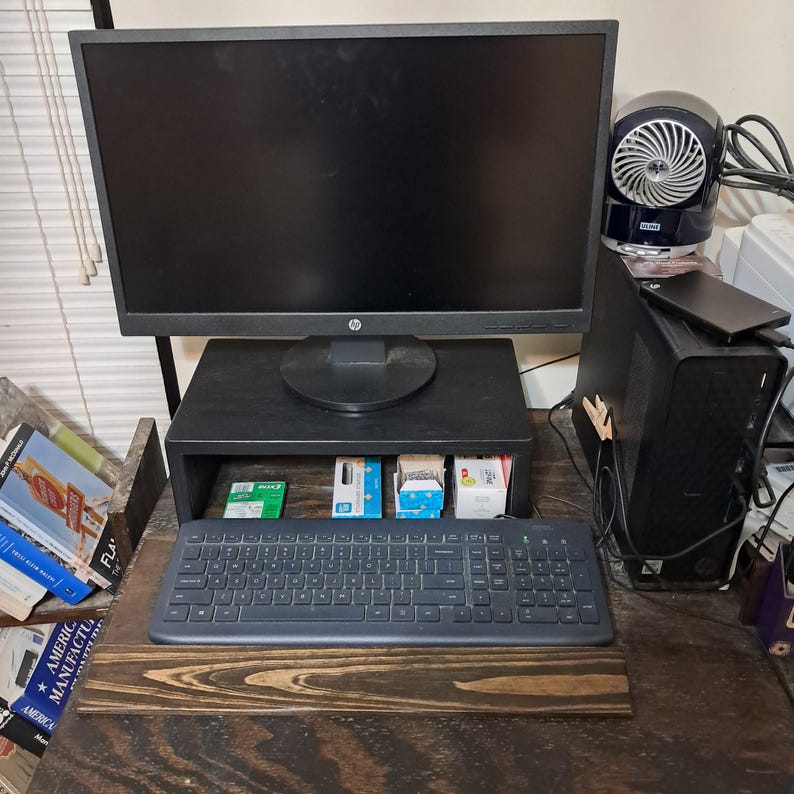 Wooden Monitor Stand | Wood Computer Desk Riser | Game Console Riser ...