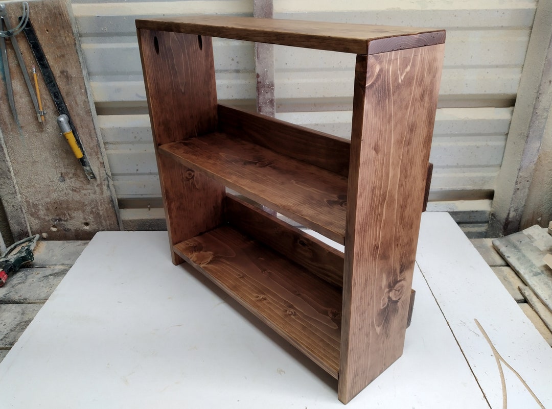 Small Pine Wood Bookcase | Wood Bookshelf | Wood Shelf Unit | Early ...