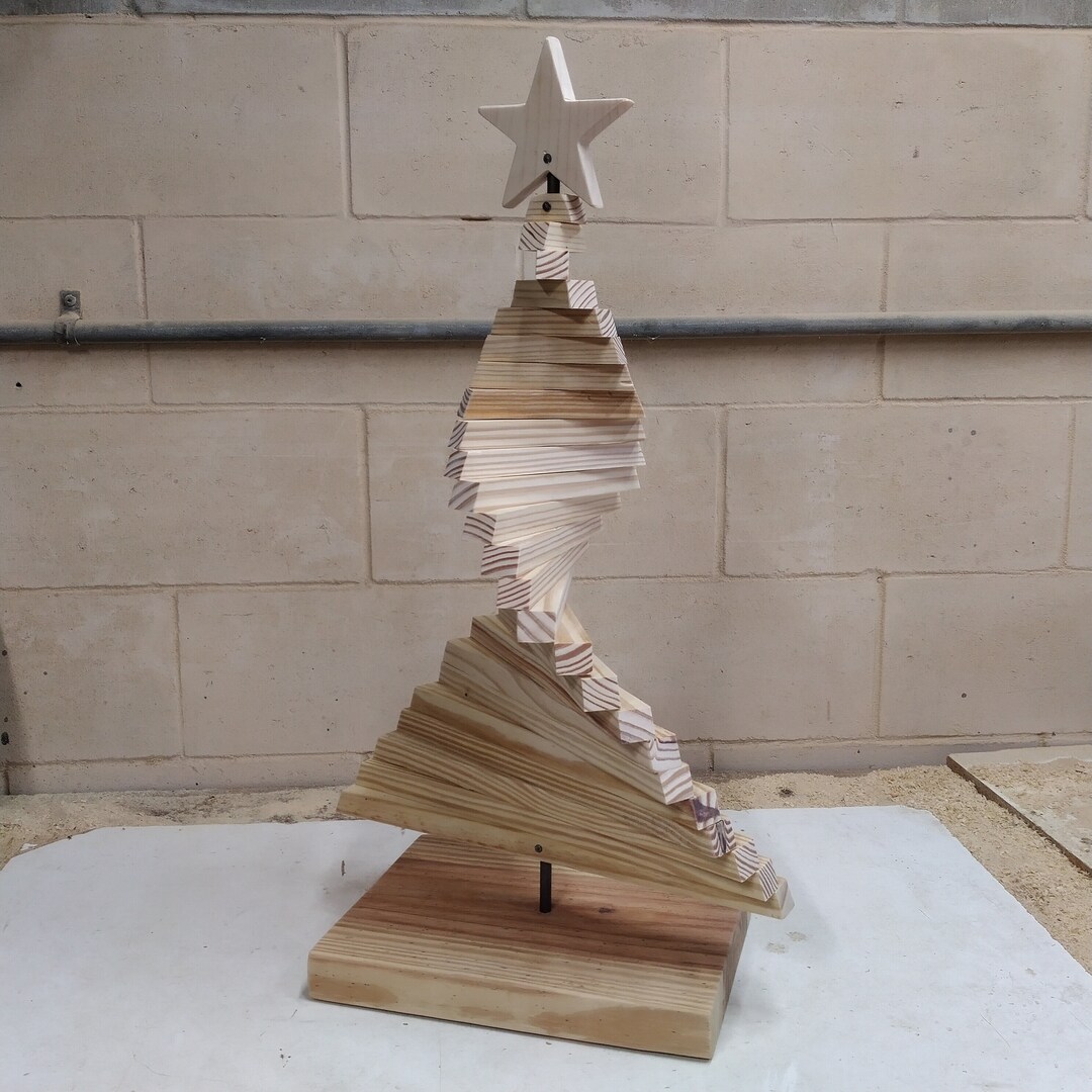 28 Inch Wood Spiral Christmas Tree | Wooden Spiral Xmas Tree ...