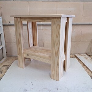 Wood Farmhouse End Table Kit | Easy to Assemble | Unfinished Accent ...