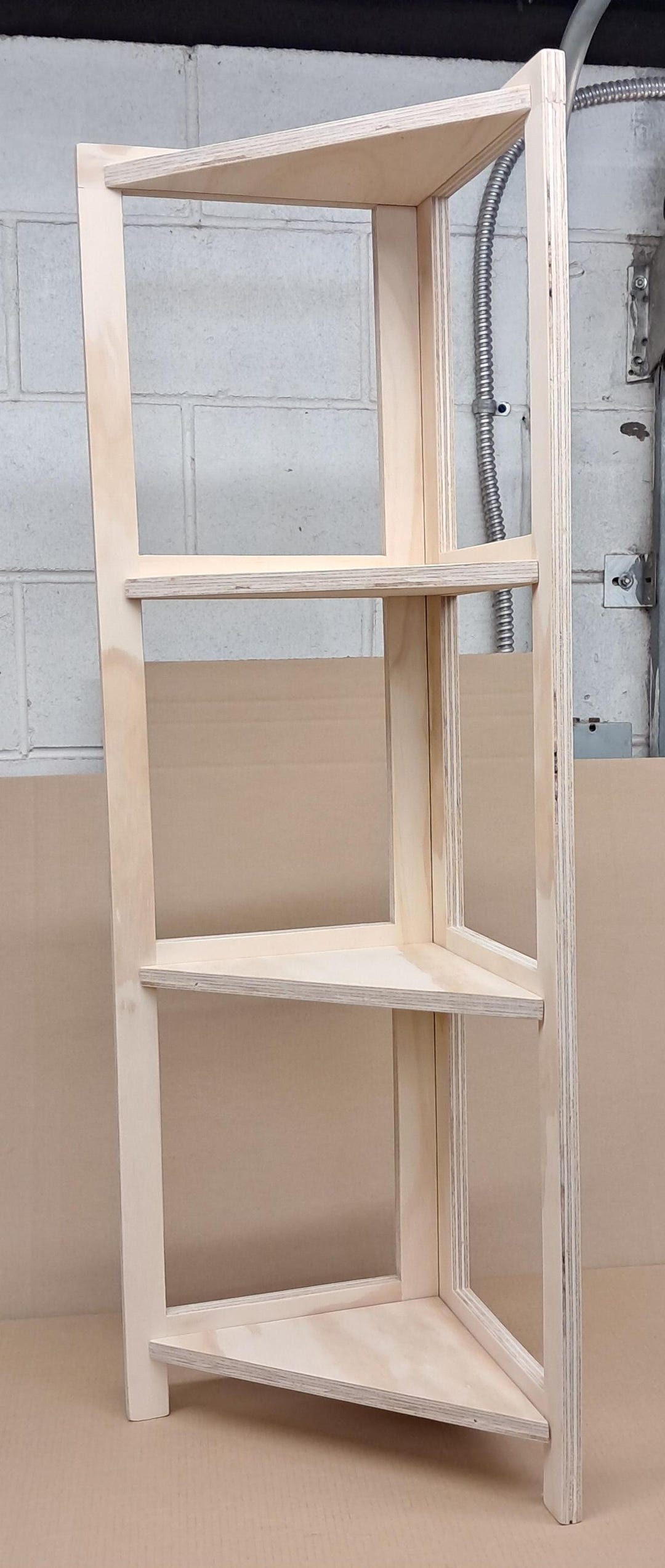 Wooden Corner Shelf Kit | Pine Wood Corner Shelf Unit | 12