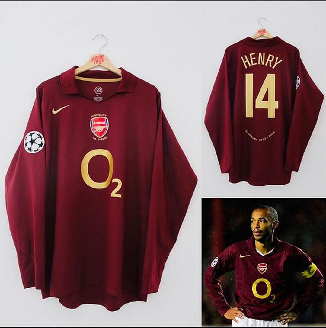 05-06 Retro Arsenal 14 Henry Home Jersey , Collector's Edition Jersey ...