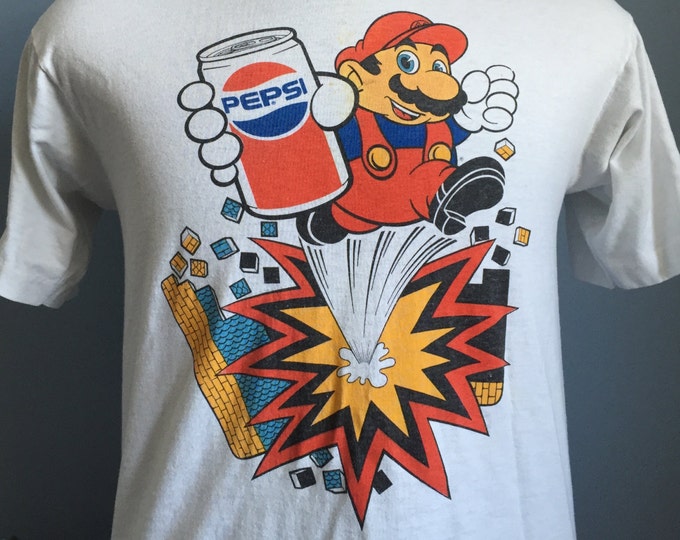 80s Vintage Nintendo Super Mario Bros Pepsi Video Game NES T-shirt ...