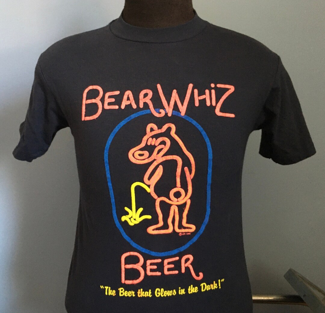 Vintage 80s Bear Whiz Beer T-shirt: Glows in the Dark - SMALL - Etsy