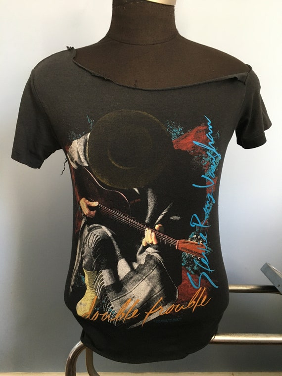 80s Vintage Stevie Ray Vaughan 1989 Double Trouble In… - Gem
