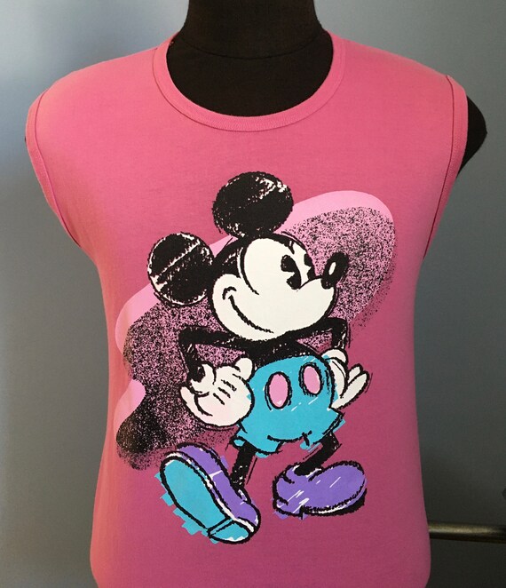 80s Vintage Mickey Mouse Walt Disney cartoon sleevele… - Gem