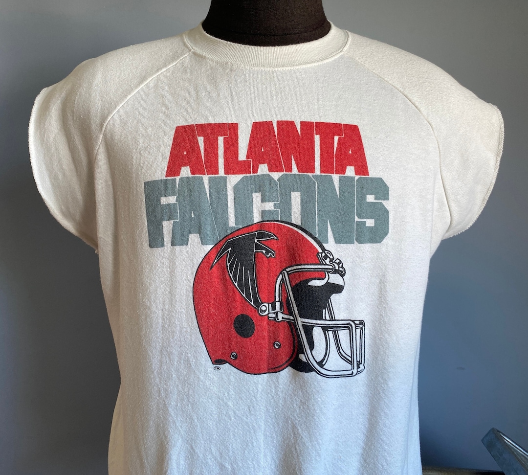 80s Vintage Atlanta Falcons Red Helmet Nfl Football Sleeveless ...