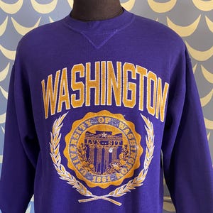 80s 90s Vintage Washington University Huskies Crest 1861 Ncaa College ...