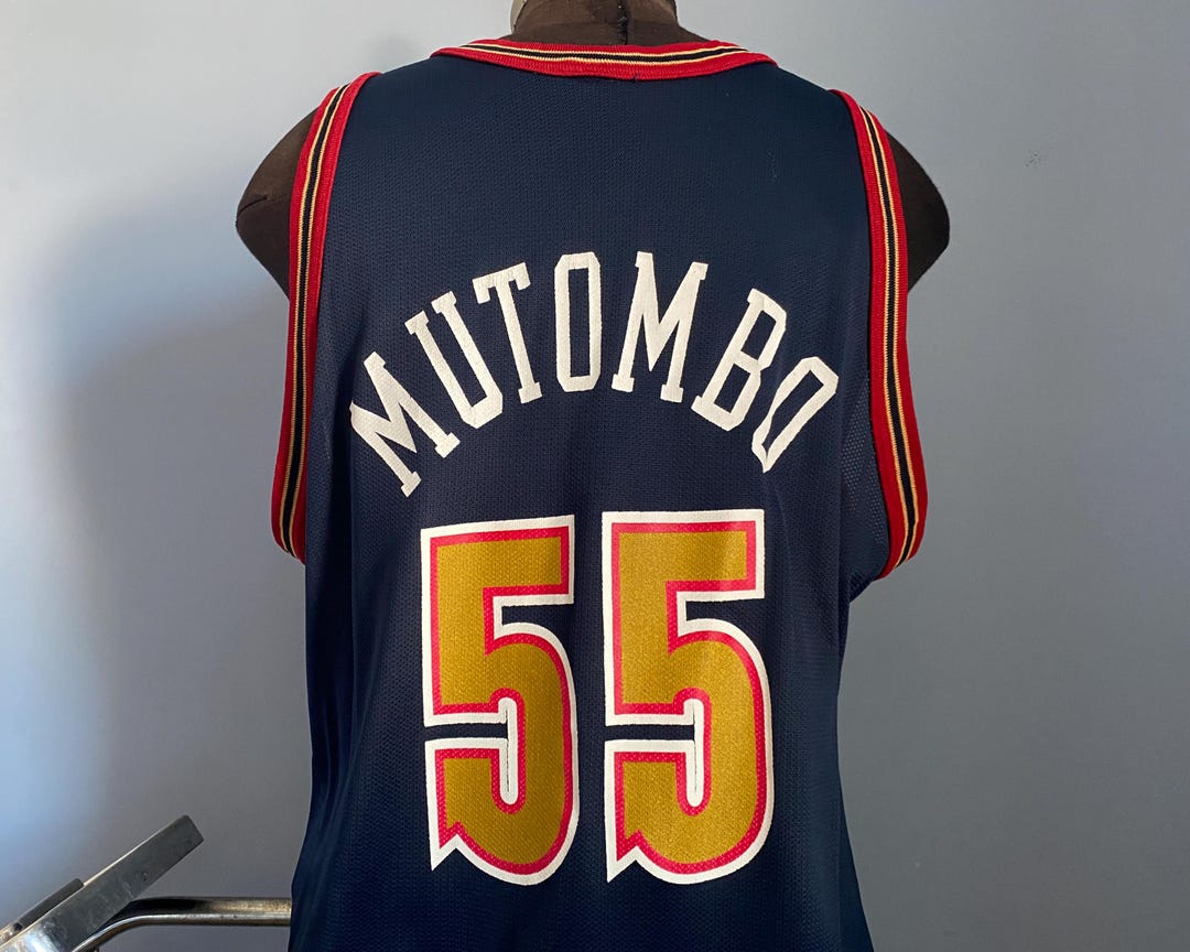 90s Vintage Dikembe Mutombo #55 Denver Nuggets Nba Basketball Champion ...