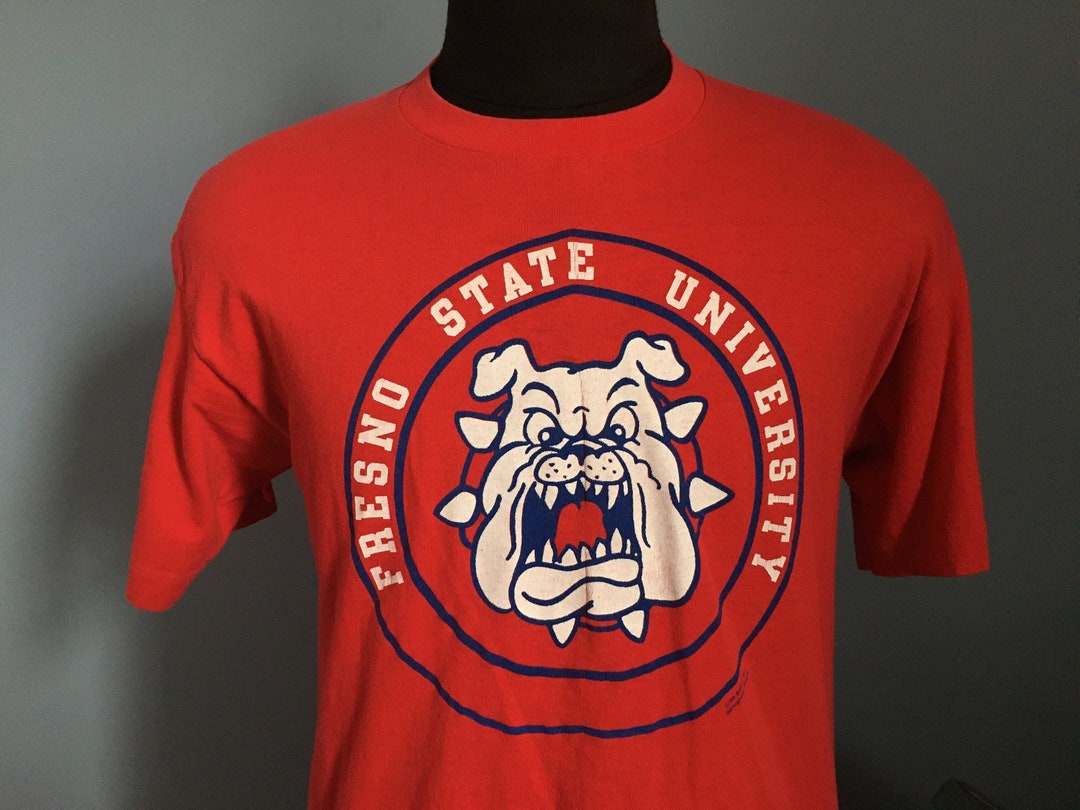 80s Vintage Fresno State Bulldogs University Mascot Ncaa College T ...