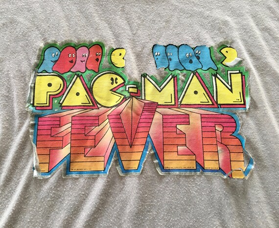 80s Vintage Pac-Man Fever Midway pacman iron-on video… - Gem