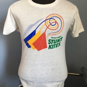 80s Vintage Peter Powell Stunt Kites Kite Flying Toy Brand Crew Promo T ...