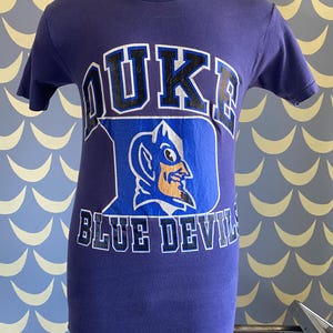 80s Vintage Duke University Blue Devils Ncaa College T-shirt - SMALL - Etsy