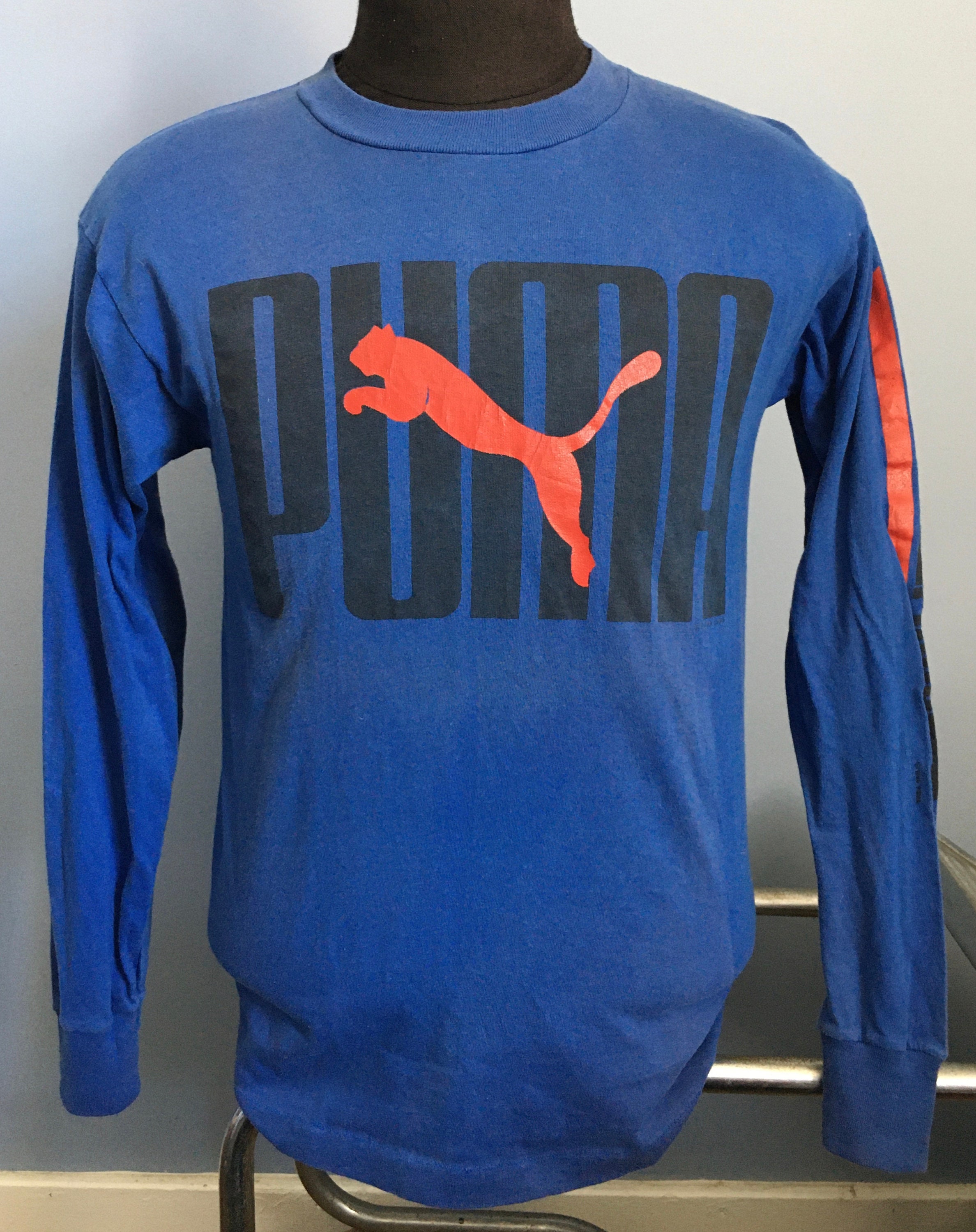 80s Vintage Puma 1985 Shoes Athletic Sports Long Sleeved Shirt - MEDIUM ...