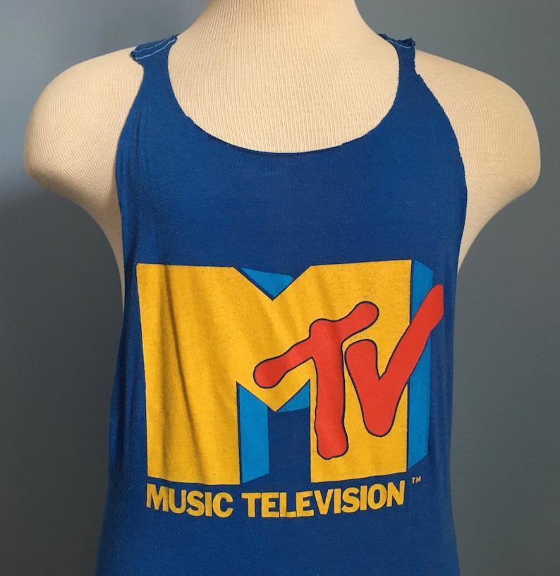 80s Vintage MTV Logo Promo Tv Television Music Video Sleeveless Tank ...