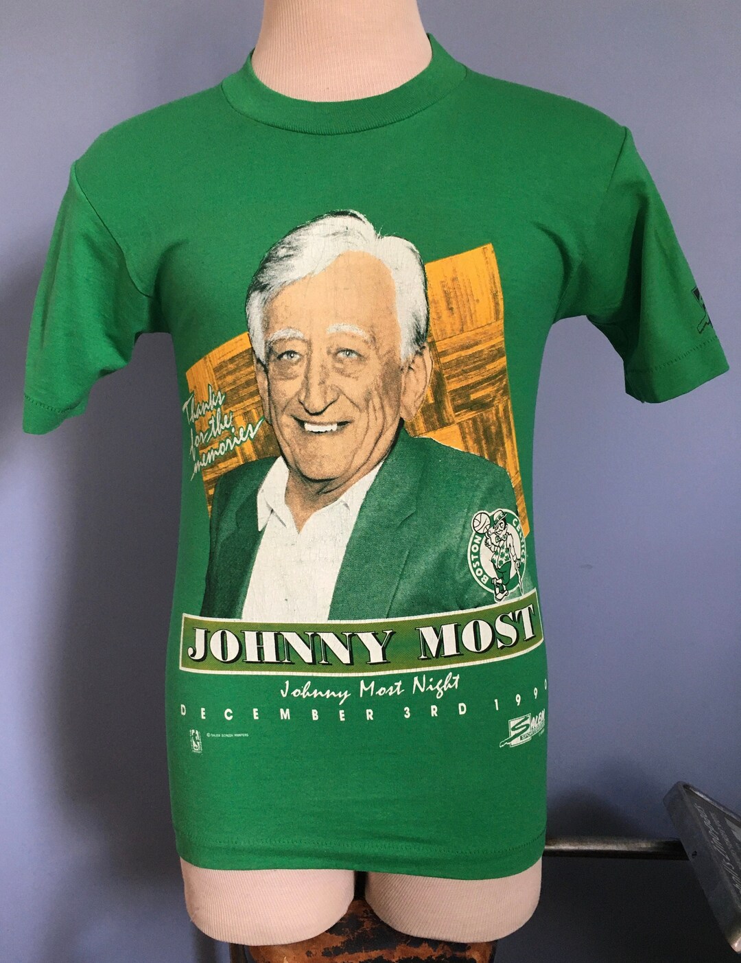 Vintage 90s Boston Celtics T-shirt: Johnny Most Night 1990 - SMALL - Etsy