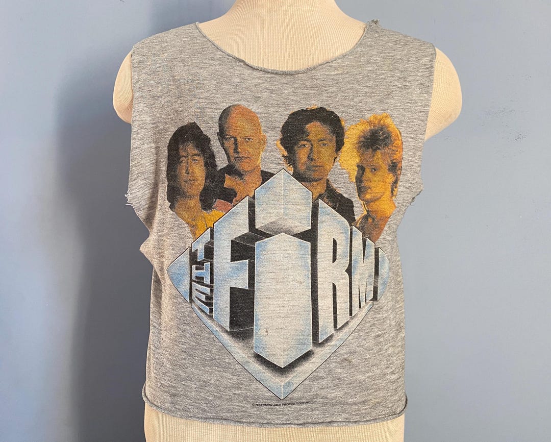 Vintage 80s the Firm 1985 Tour Jimmy Page Cropped Sleeveless T-shirt ...