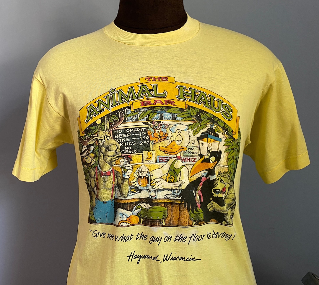 Vintage 80s Animal Haus Bar T-shirt: 1988 Bear Whiz Beer - MEDIUM - Etsy