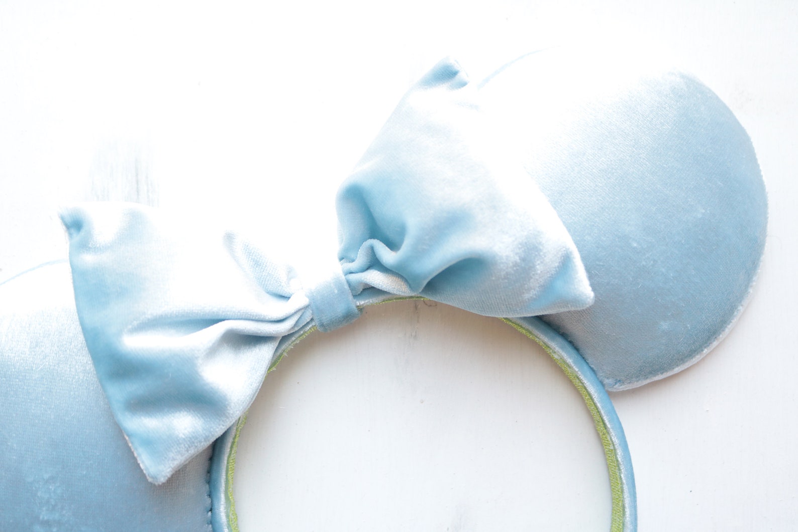 CUSTOMIZE YOUR BOW Light Blue Velvet Minnie Mouse Ears, Fancy Minnie ...
