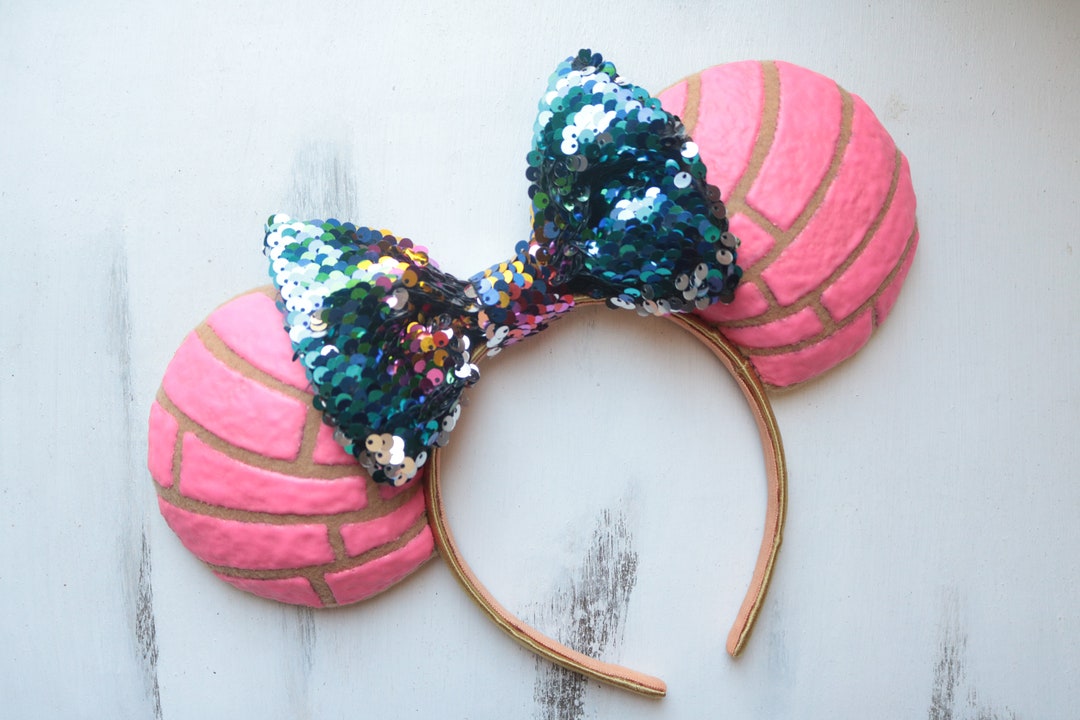 Pink Concha Minnie Ears, Food Minnie Ears, Pan Dulce Ears, Concha ...