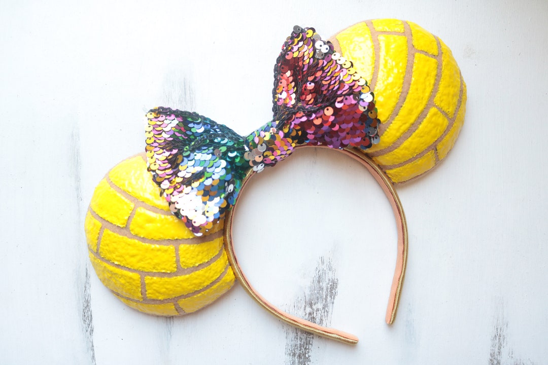 Yellow Concha Minnie Ears, Food Minnie Ears, Pan Dulce Ears, Concha ...