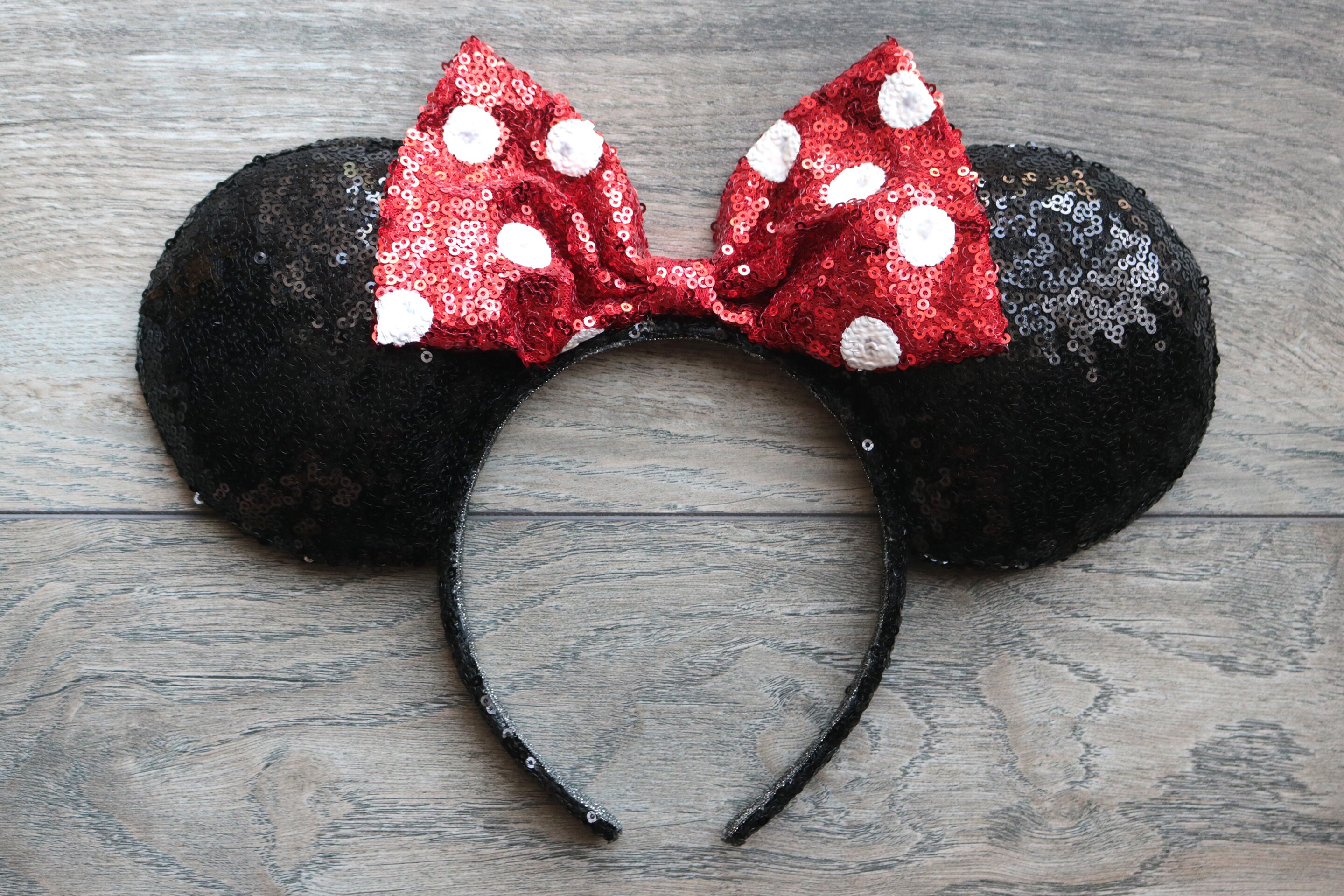 Classic Sequin Minnie Mouse Ears, Classic Minnie Mouse Ears, Black ...