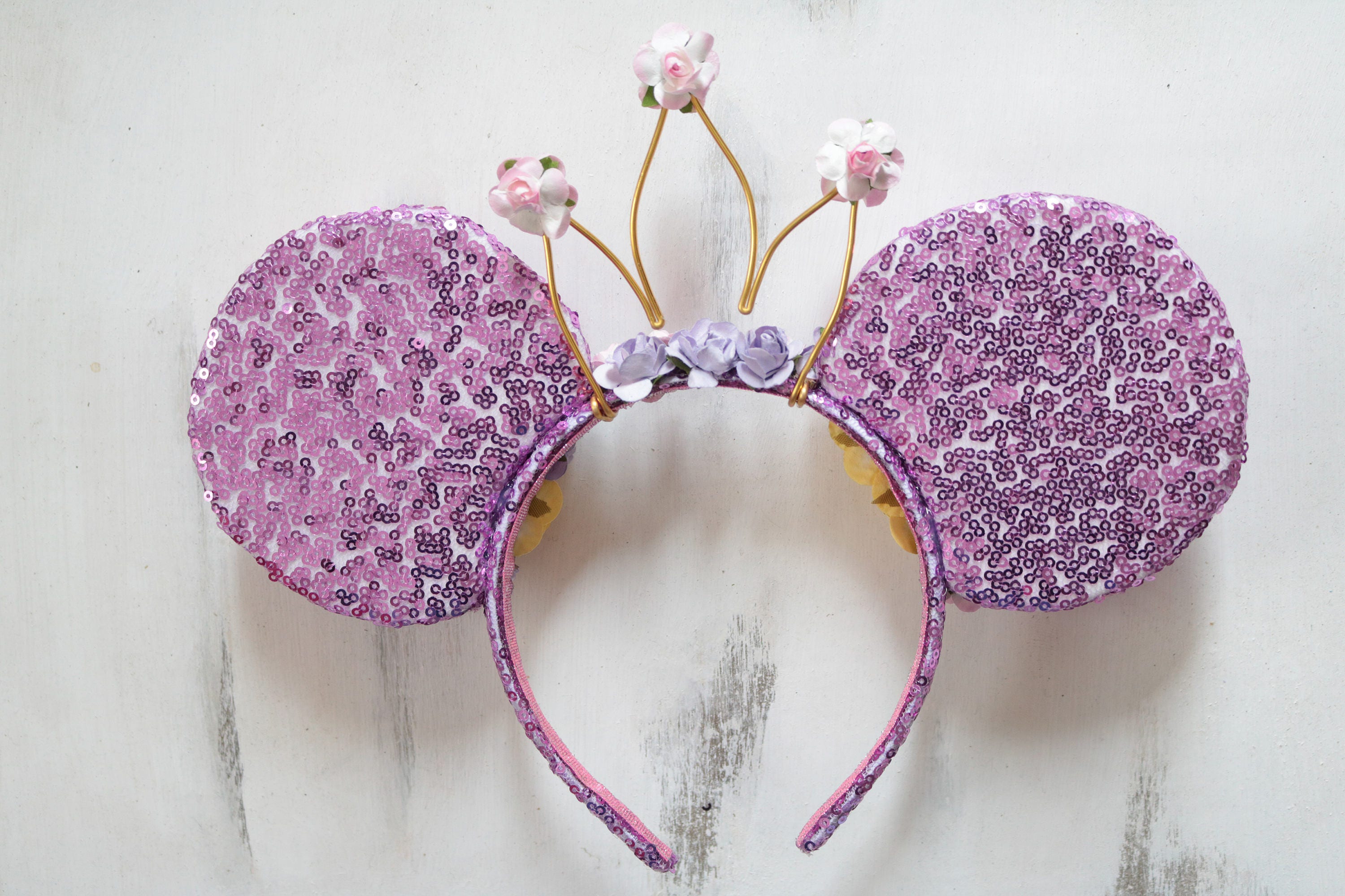 Rapunzel Inspired Minnie Mouse Ears with Crown Sequins Mini | Etsy