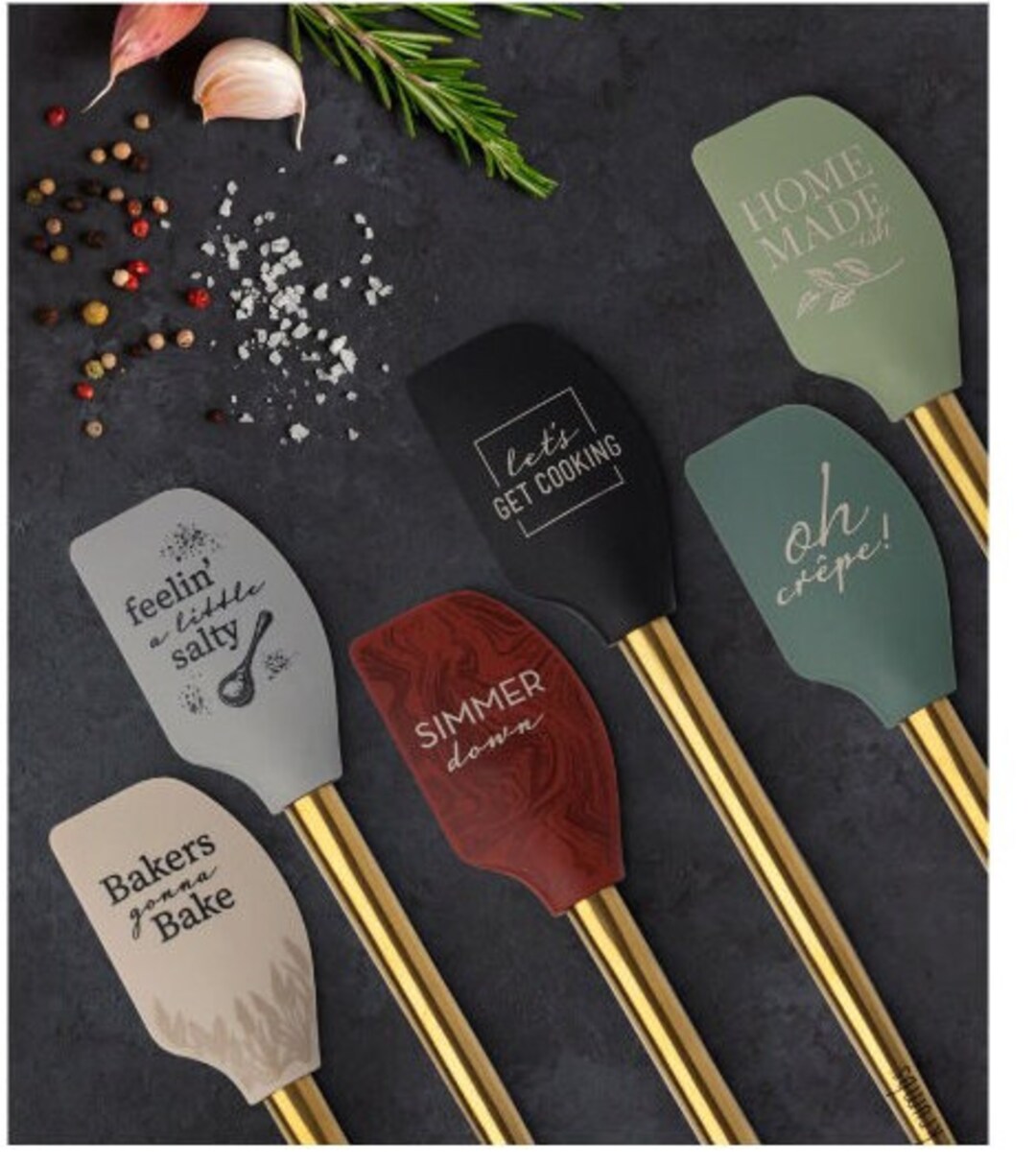 Silicone Spatula With Metallic Gold Handle, Kitchen Tools, Silicone ...