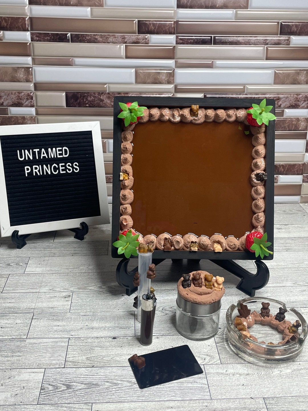 Custom Chocolate Cake Rolling Tray Set - Etsy