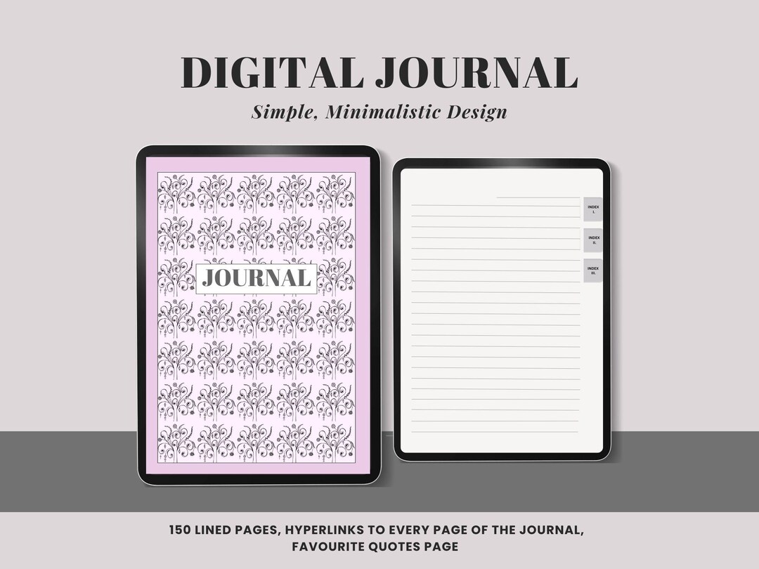 Digital Journal, Digital Diary, iPad Diary, Goodnotes, Journaling Pink ...