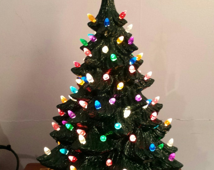 Retro Nostalgic Ceramic With LED Christmas Tree, 12", Free Same Day ...