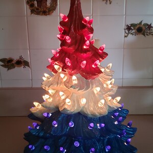 Red White and Blue Patriotic Christmas Tree - Etsy