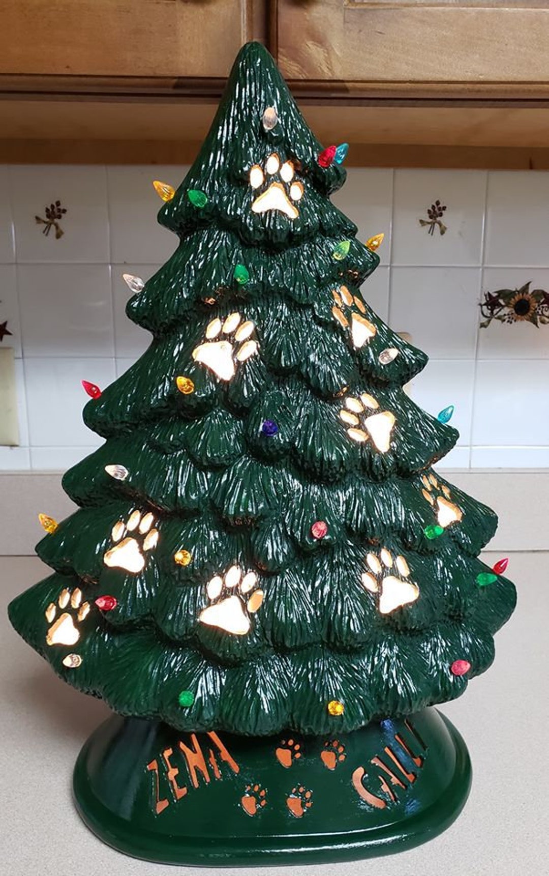 Ceramic Paw Print Christmas Tree - Etsy
