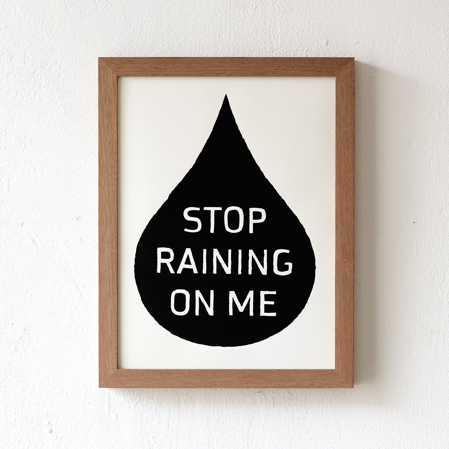 Silkscreen Illustration Print Stop Raining on Me - Etsy