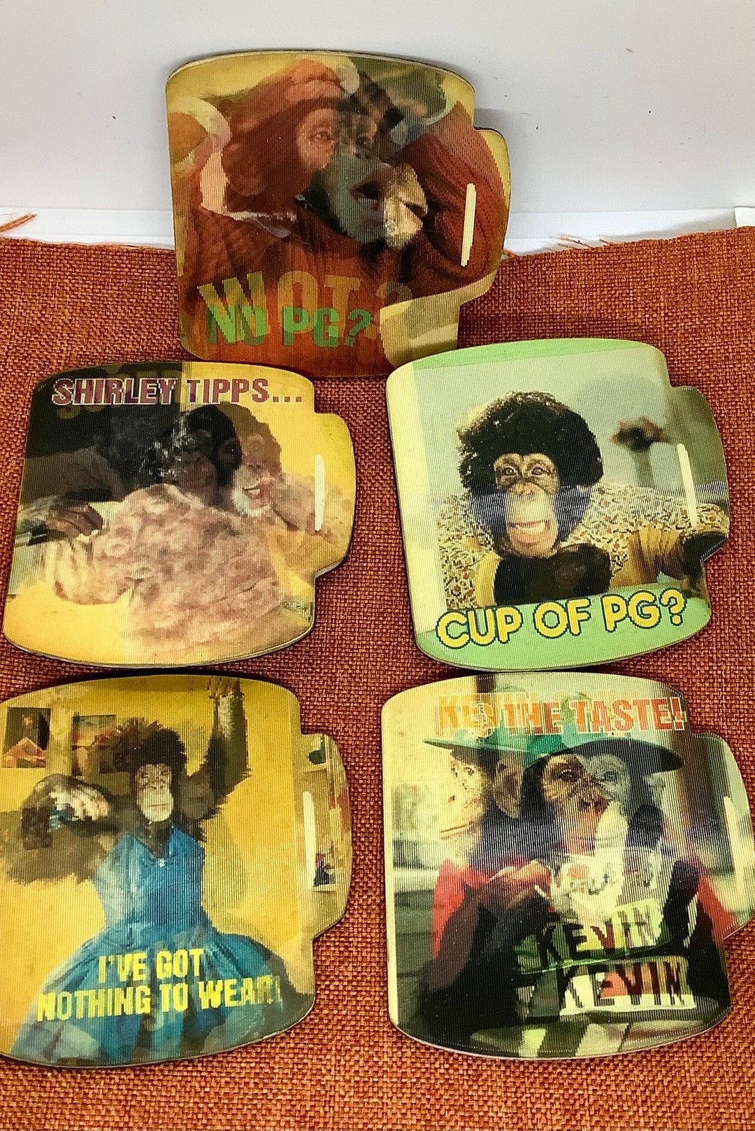 5 X Vintage Original Rare PG Tips Collectable Mug Shaped Holographic ...