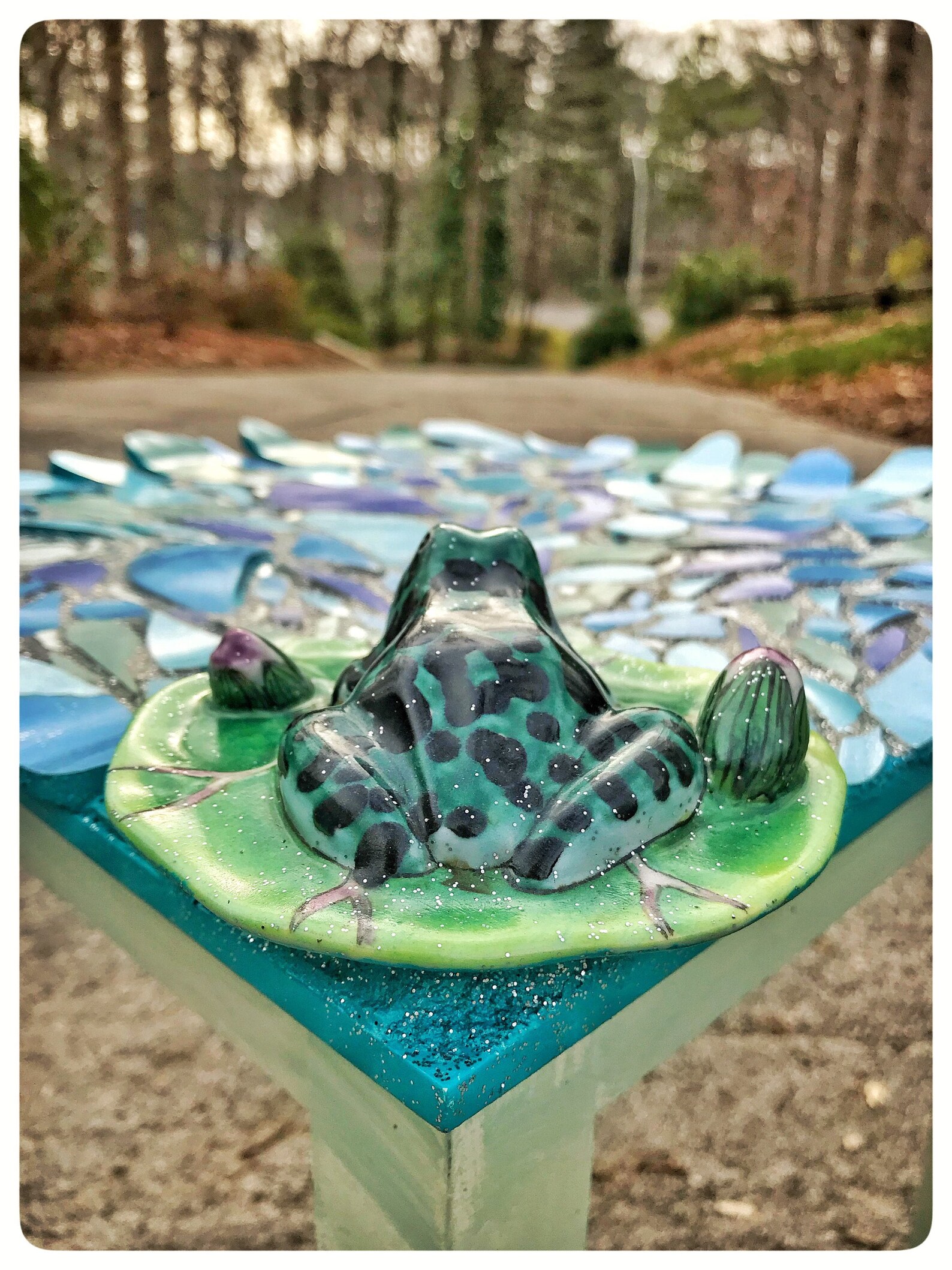 Small Blue Mosaic Table End Table Lake House Table | Etsy