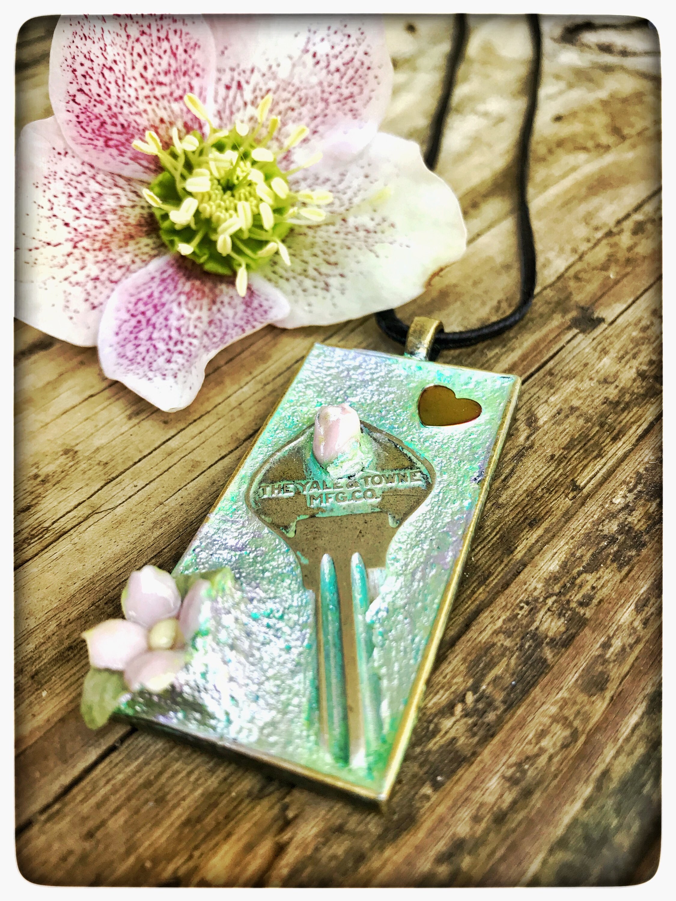 Mosaic jewelry key jewelry inspirational jewelry upcycled | Etsy