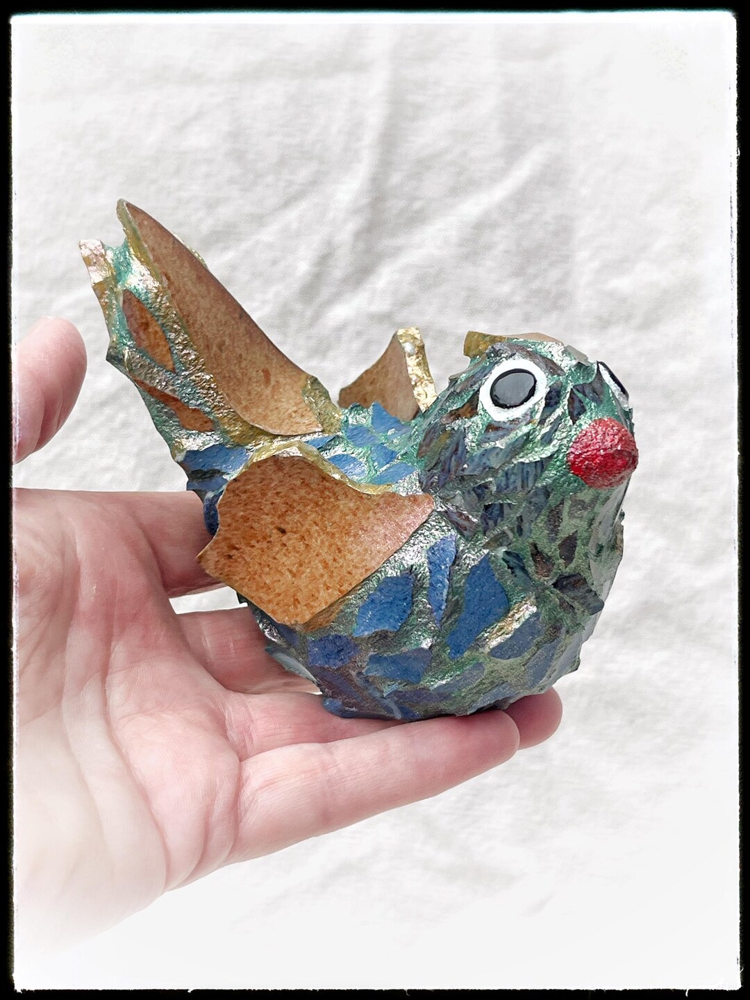 Decorative Bird Decor, Earthy Colors, Upcycled Mosaic Art Decor - Etsy