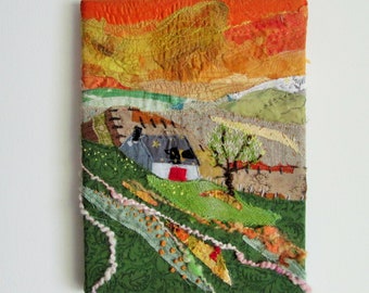 Textile Art Collage | Etsy