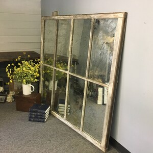 Distressed Barn Window Mirror, Rustic XL Wall Mirror With Trendy ...