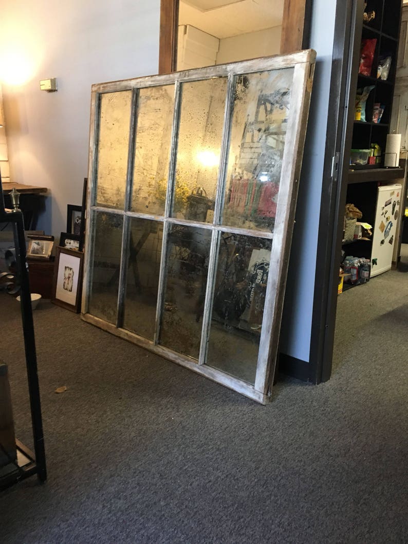 Distressed Barn Window Mirror Rustic XL Wall Mirror With | Etsy