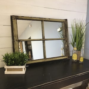 Rustic Mirror, Window Mirror, Window Pane Mirror, Wall Mirror, Rustic ...