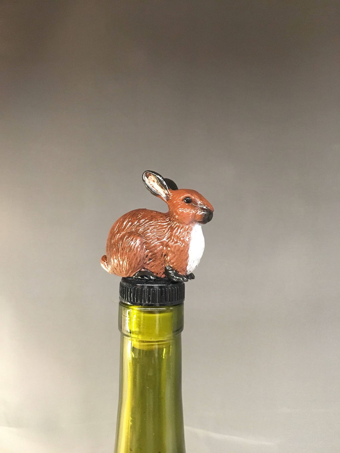 Rabbit Wine Stopper, Wine Gift, Wine Gifts, Rabbit Gift, Bunny, Brown ...