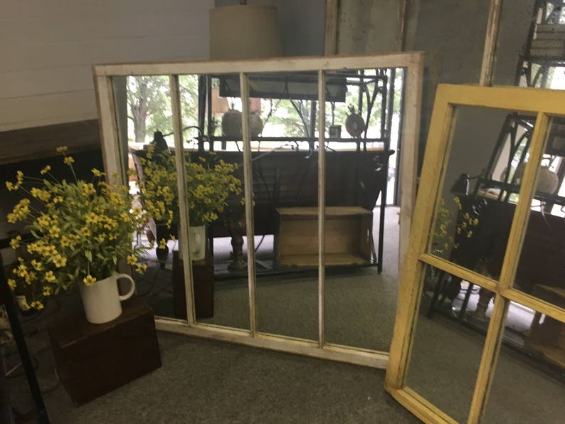 XL White Barn Mirror made from an antique window. 100% real. A | Etsy