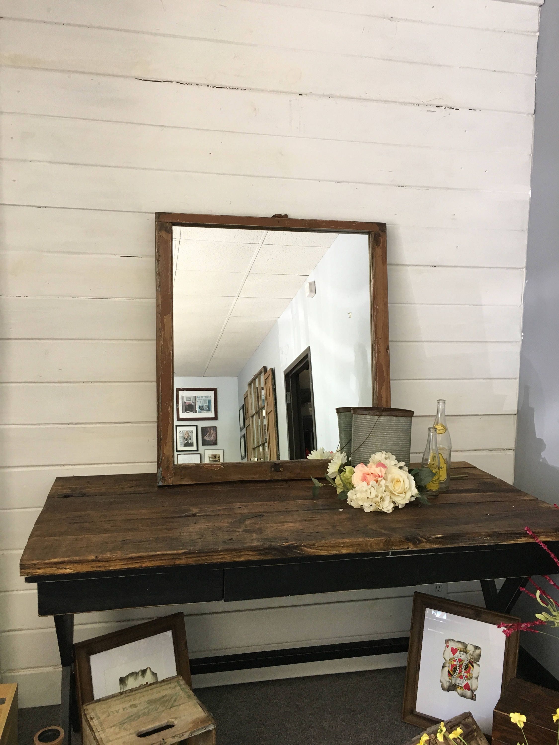 Barn Window Mirror Made From a 1920s Charleston SC Home | Etsy