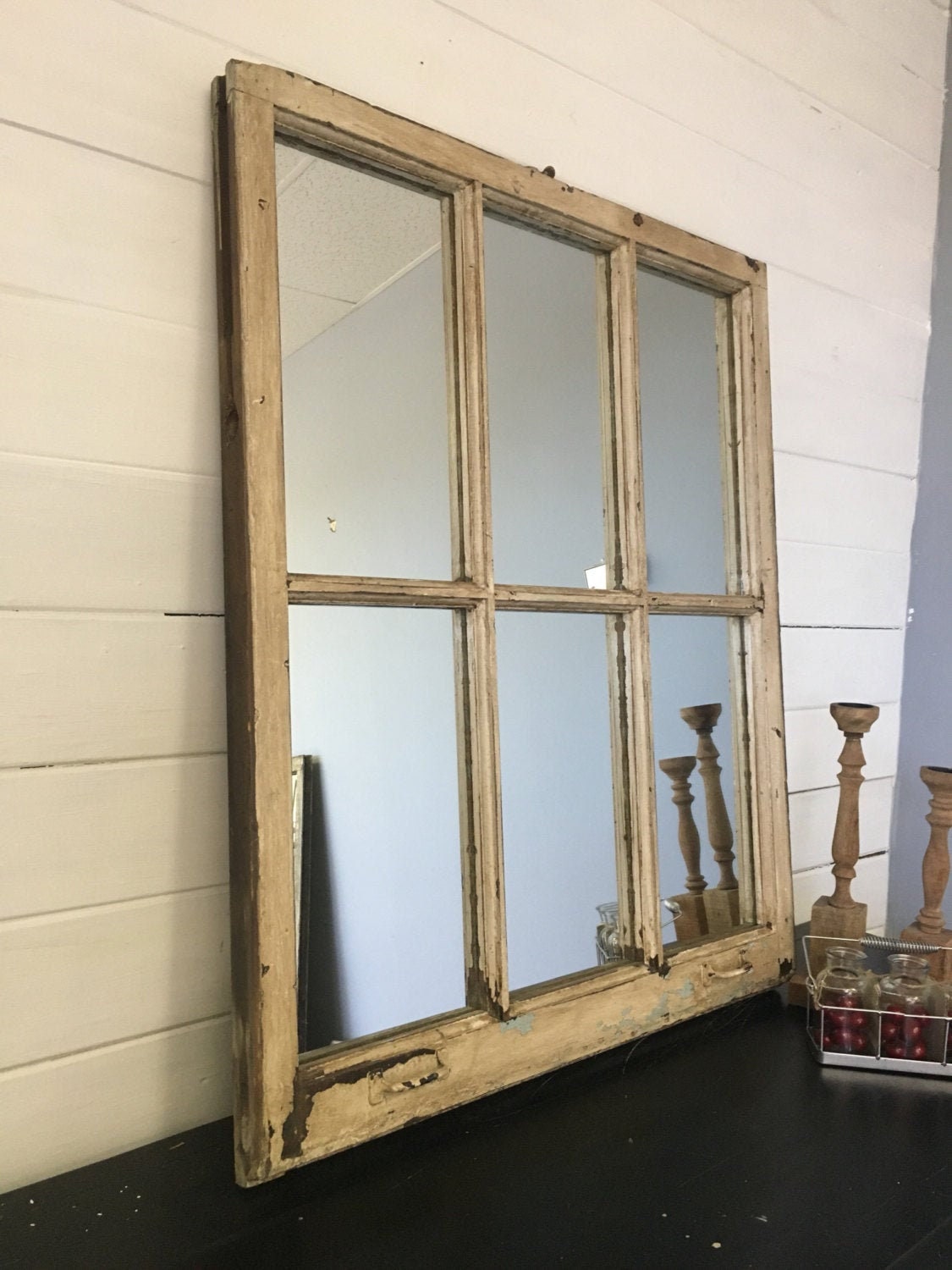 Distressed Barn Window Mirror made from a 1910 Pigeon Forge | Etsy