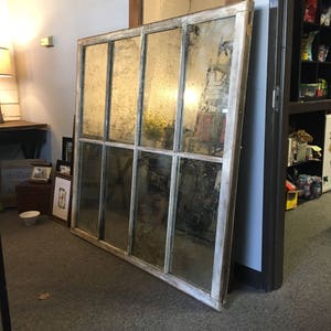 Distressed Barn Window Mirror, Rustic XL Wall Mirror With Trendy ...